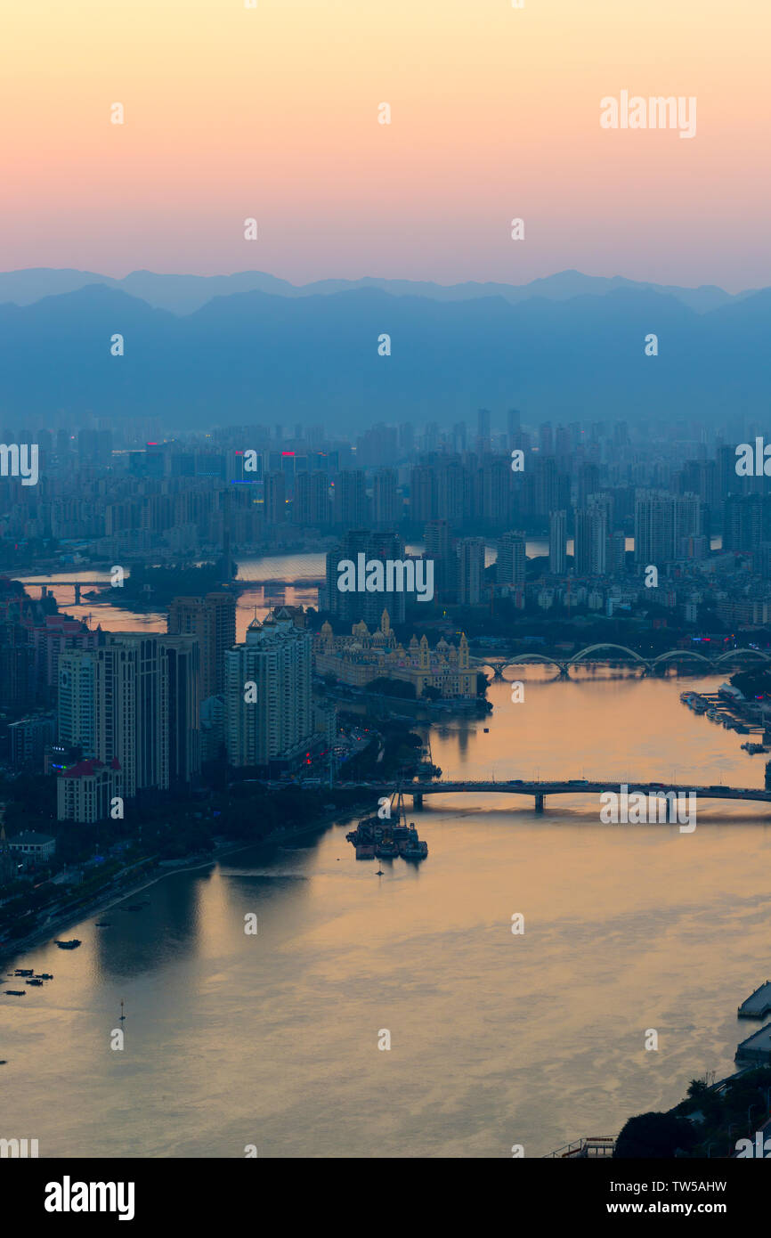 Night view of downtown Fuzhou Stock Photo - Alamy