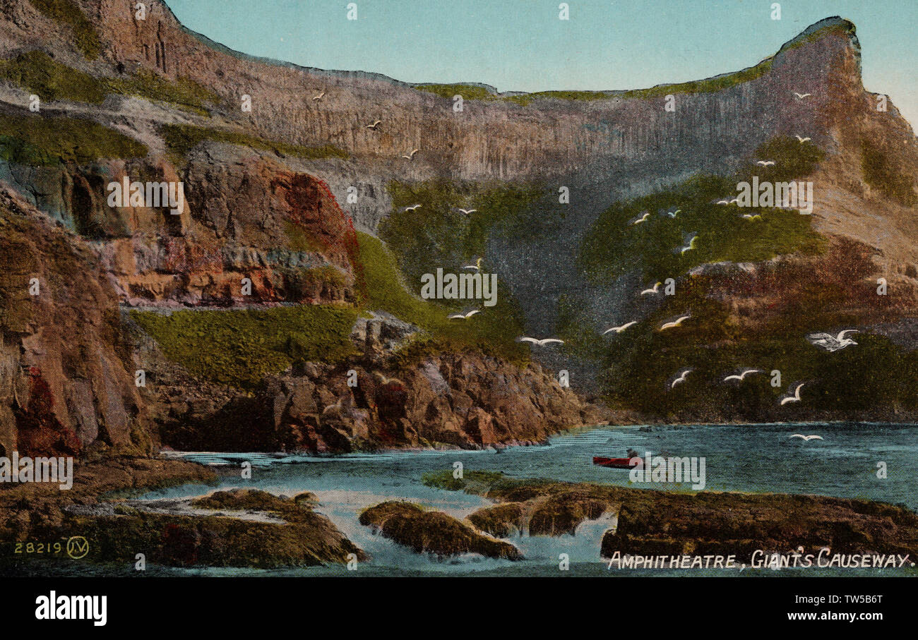 Amphitheatre, Giant's Causeway, Ireland, old postcard Stock Photo - Alamy