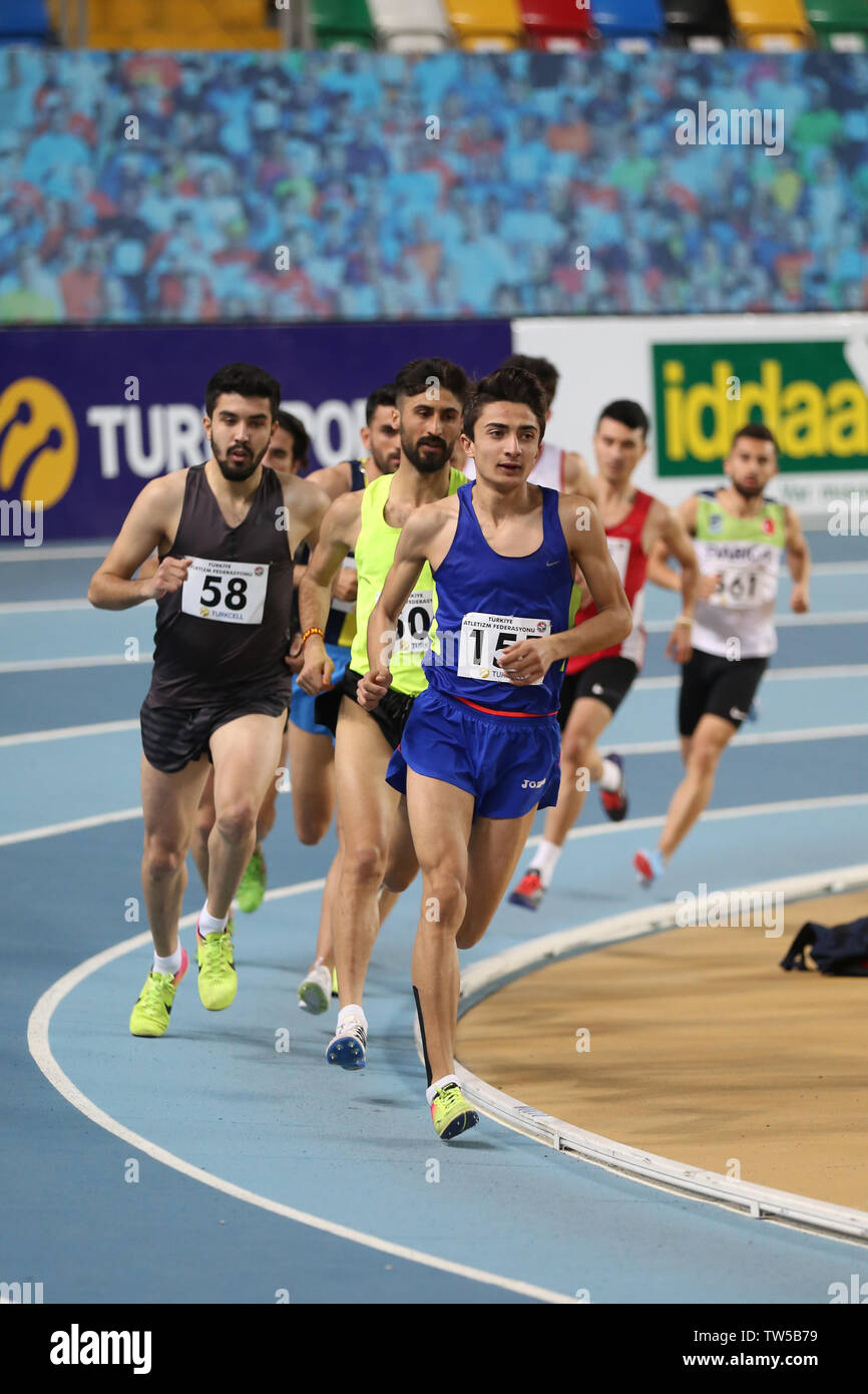 ISTANBUL, TURKEY - FEBRUARY 03, 2019: Athletes running during Turkcell ...