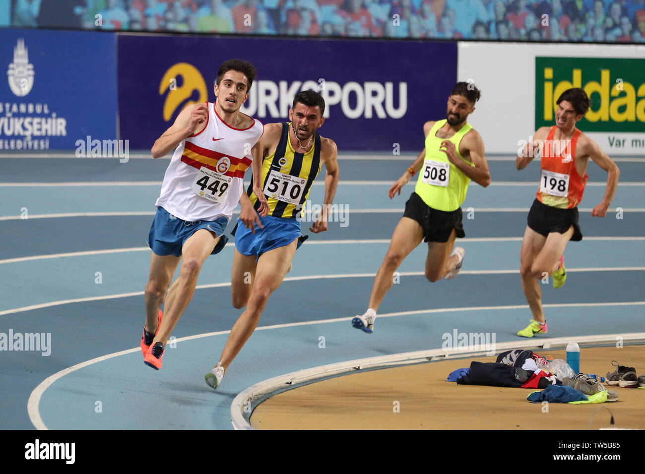 ISTANBUL, TURKEY - FEBRUARY 03, 2019: Athletes running during Turkcell ...
