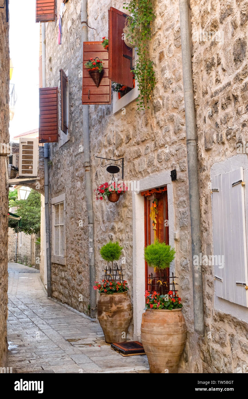 Beautiful street of old city Stock Photo - Alamy
