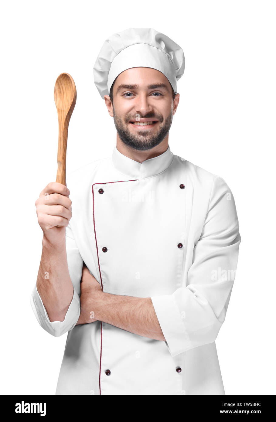 Young male chef isolated on white Stock Photo - Alamy Young male chef isolated on white Stock Photo - Alamy