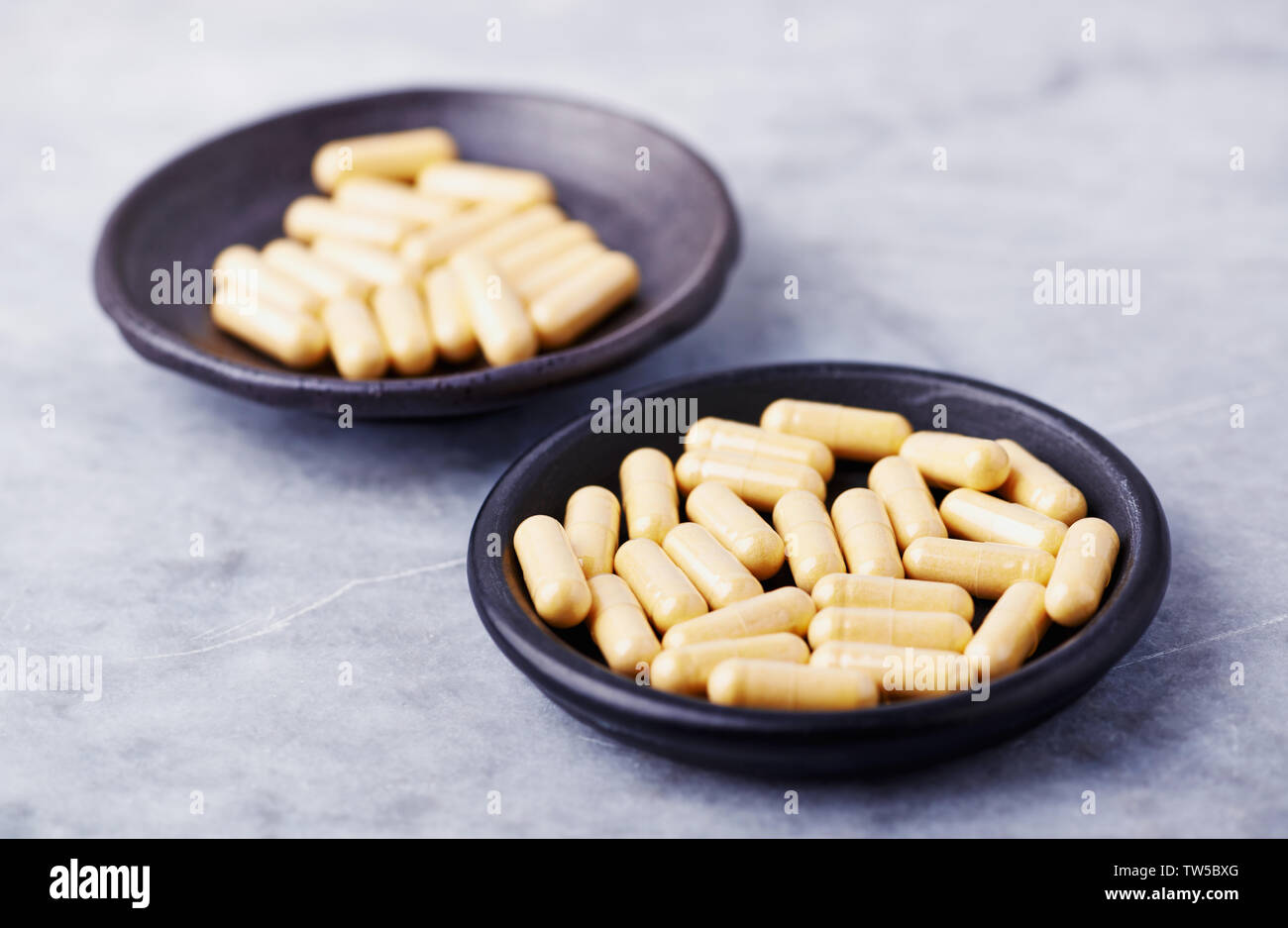 Coenzyme Q10 capsules. Concept for a healthy dietary supplementation ...