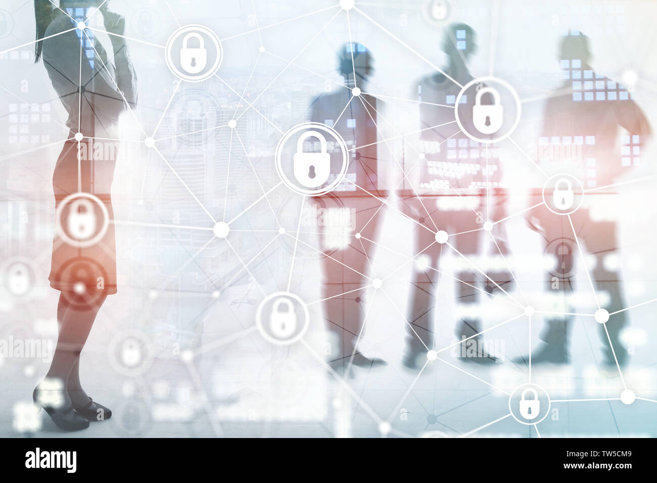 Cyber security, information privacy, data protection concept on modern ...