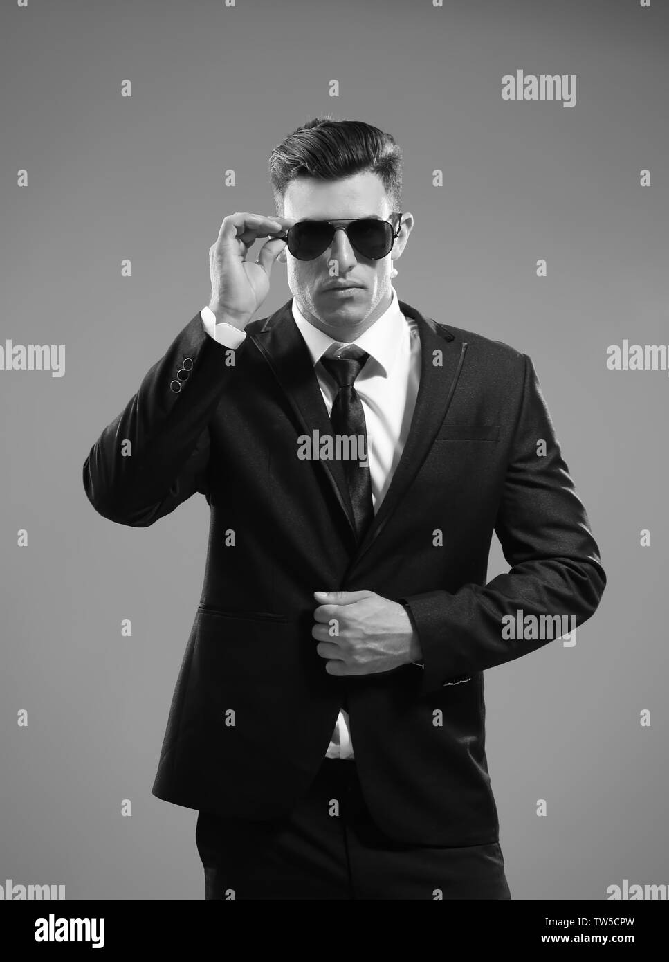 Security Guard Black and White Stock Photos & Images - Alamy