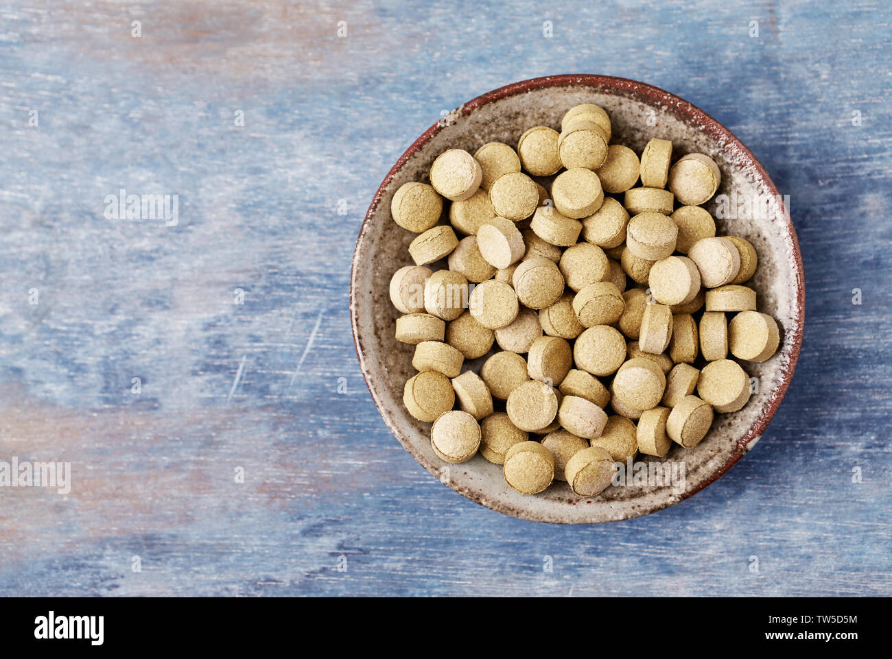 Bio Green BARLEY GRASS tablets. Concept for a healthy dietary ...