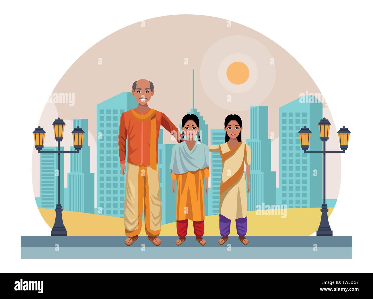 indian family avatar cartoon character Stock Vector Image & Art - Alamy