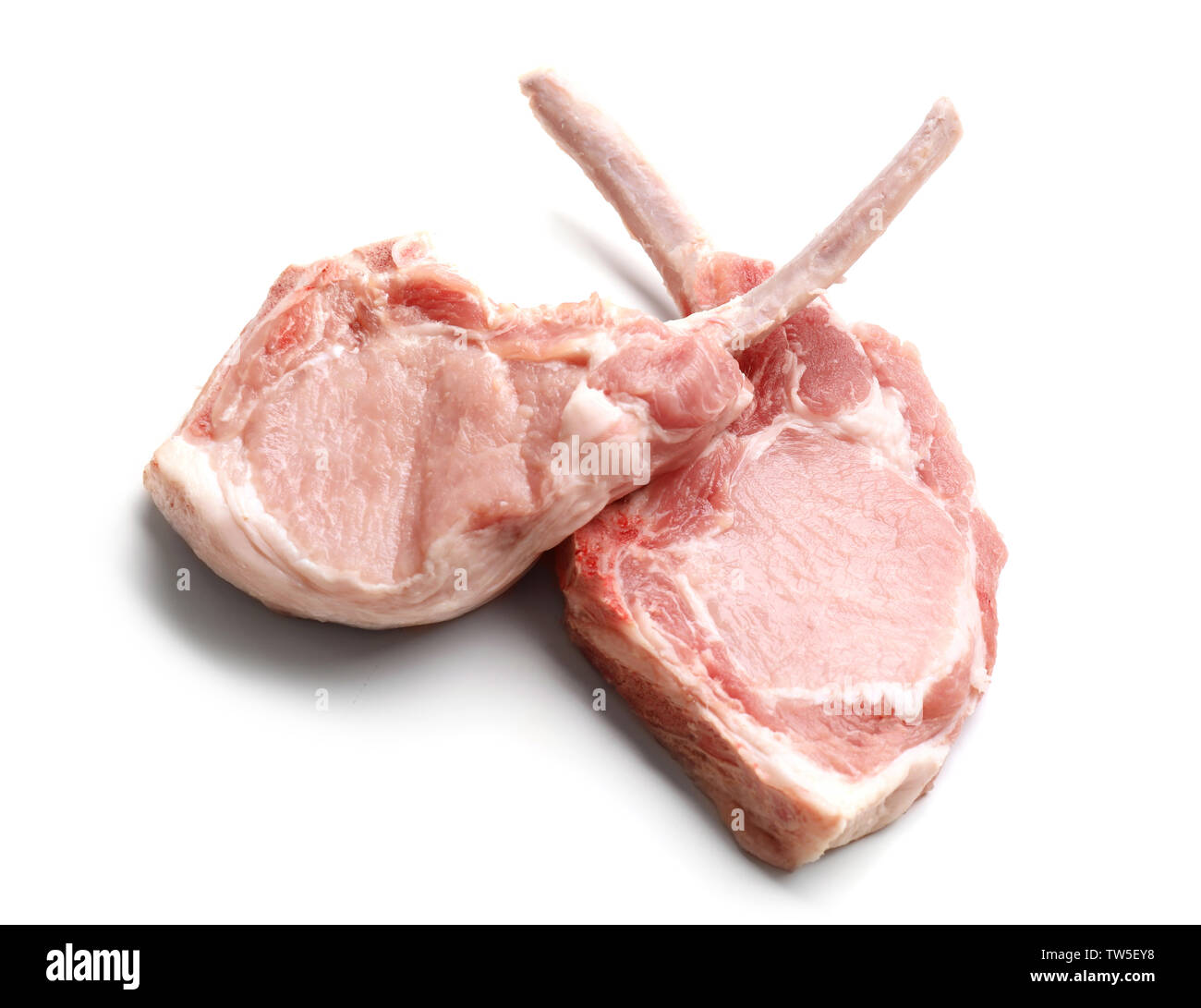 Raw ribs isolated on white Stock Photo - Alamy