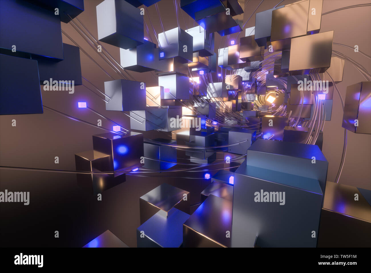 Square swirl magic background, 3D rendering Stock Photo - Alamy