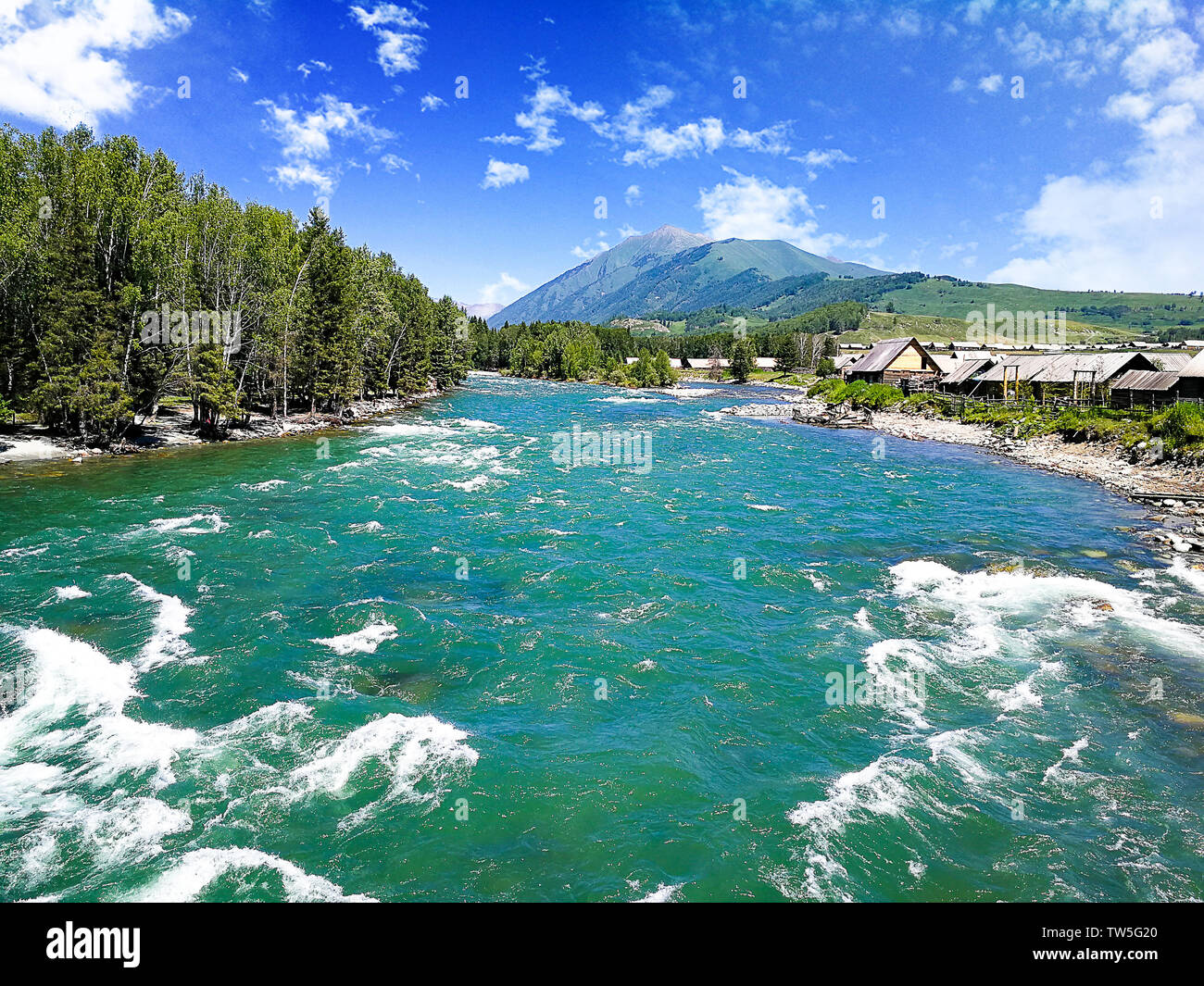 Summer in Wo Mu Village, Burjin, Xinjiang Stock Photo - Alamy