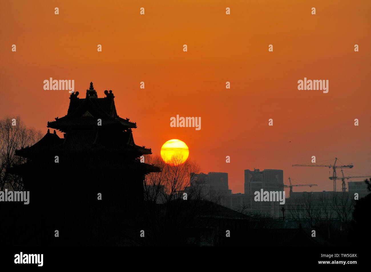 Ancient buildings in the sunset Stock Photo - Alamy