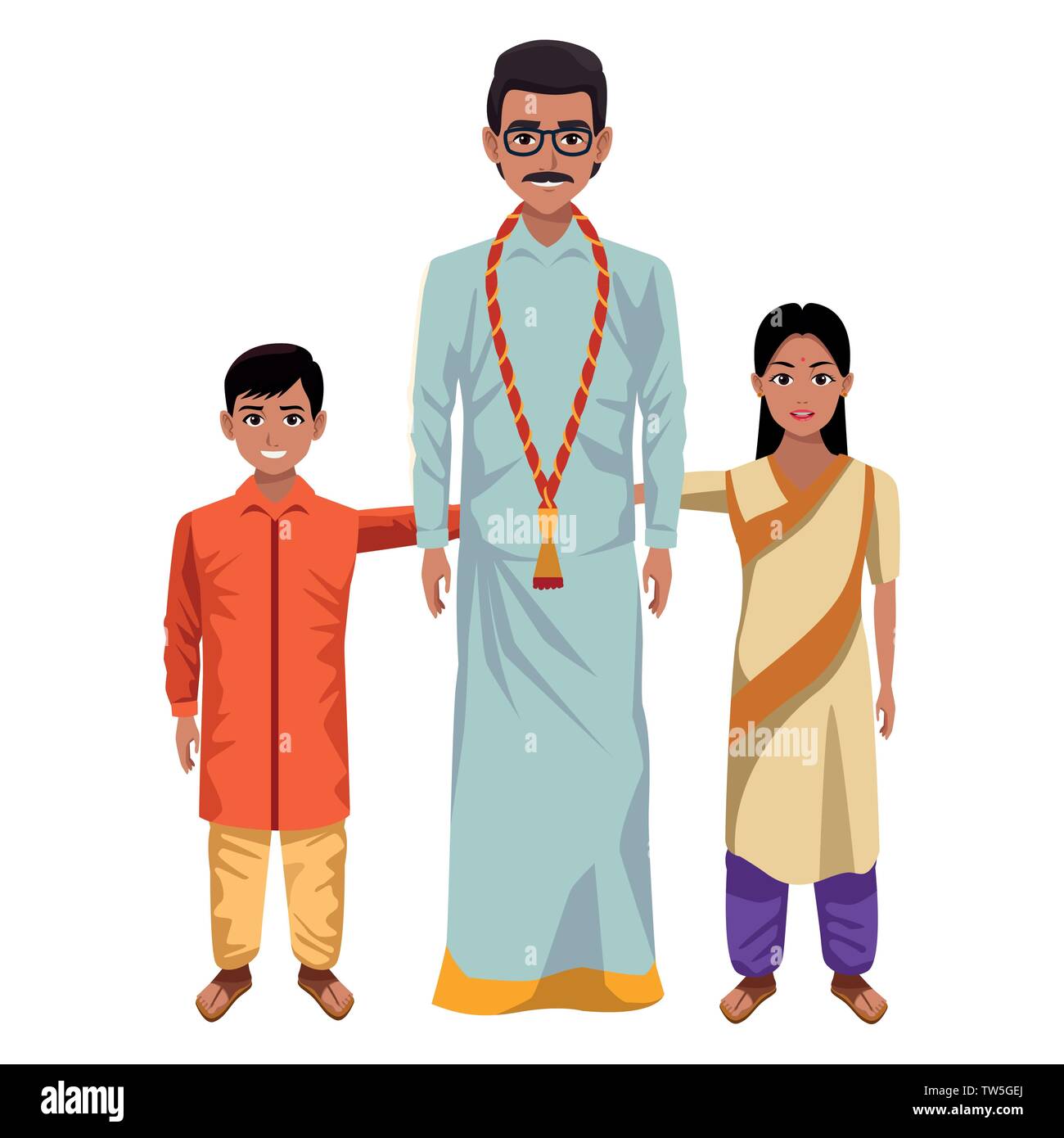 indian family avatar cartoon character Stock Vector Image & Art - Alamy