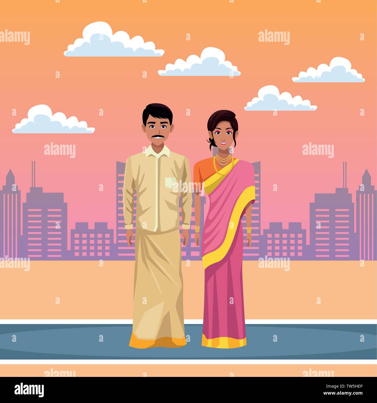 Arab couple street Stock Vector Images - Alamy