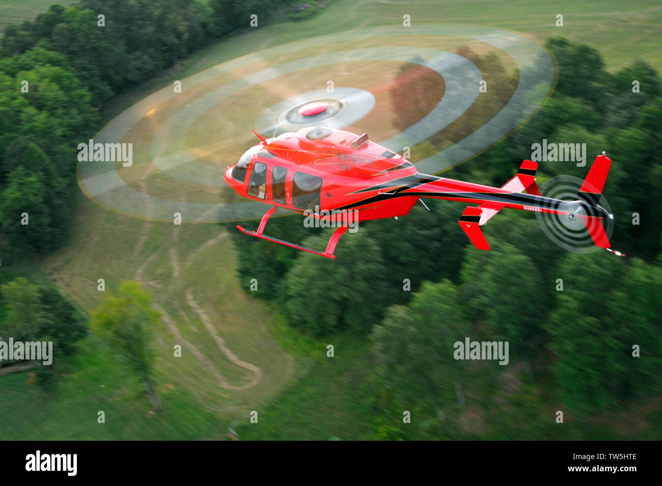 Corporate, Executive, military and law enforcement helicopter in flight ...