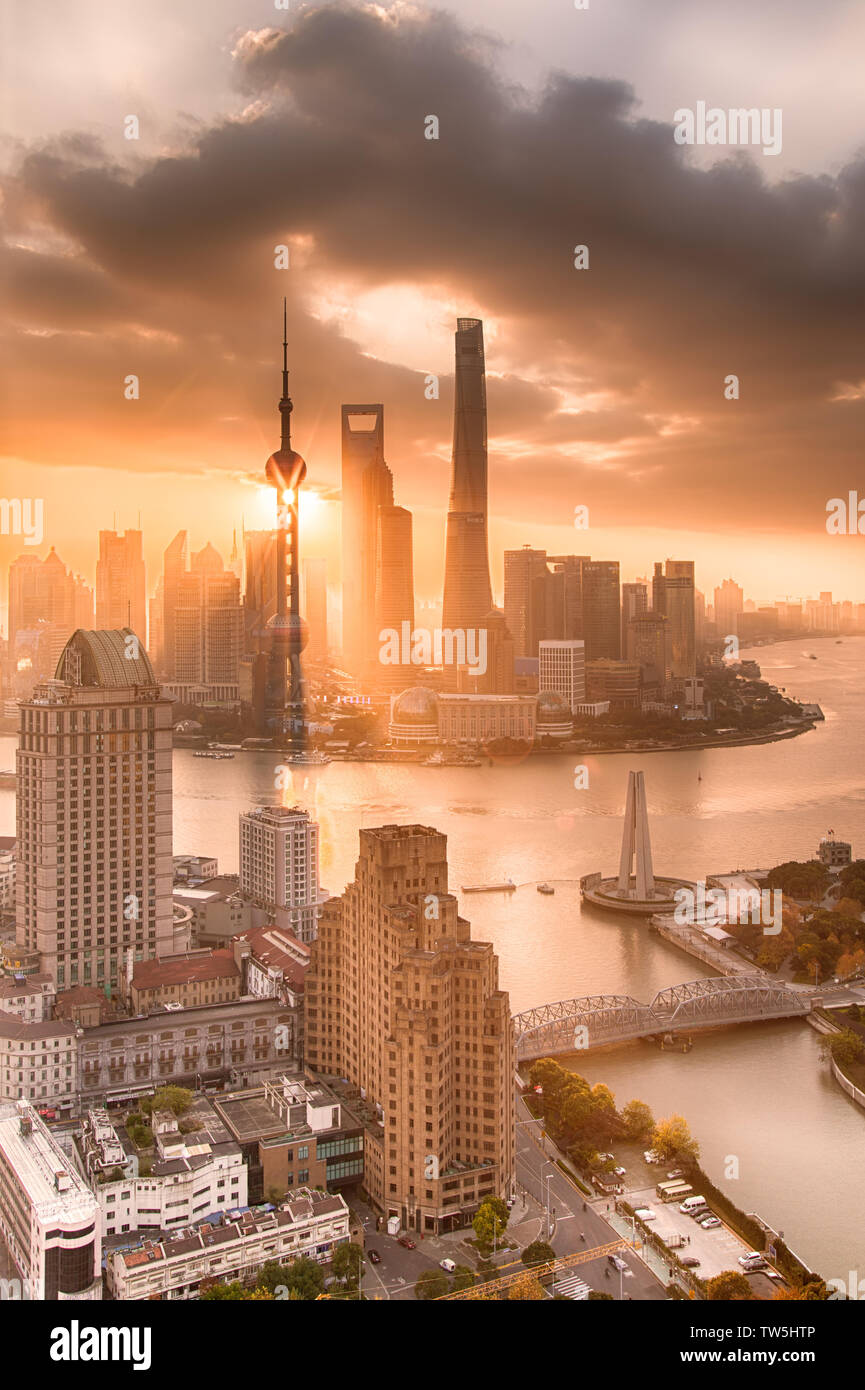 Shanghai Lujiazui sunrise Stock Photo - Alamy