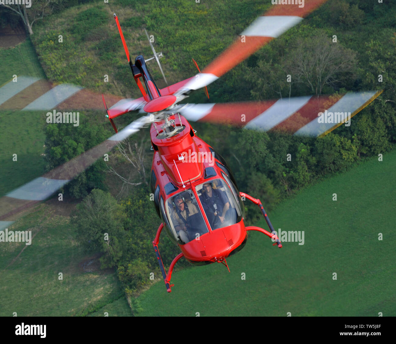 Corporate, Executive, military and law enforcement helicopter in flight ...