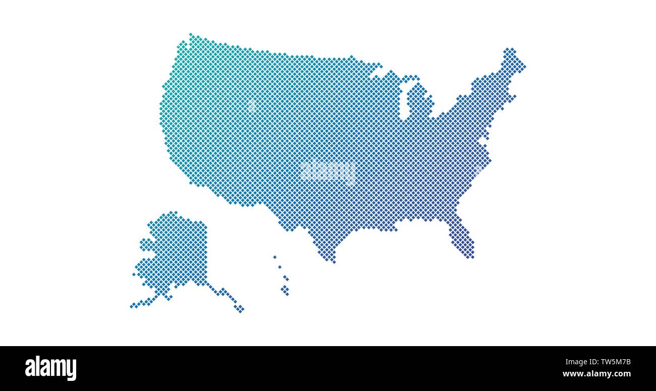 Square Dotted gradient USA map for backgrounds, brochures web. vector ...