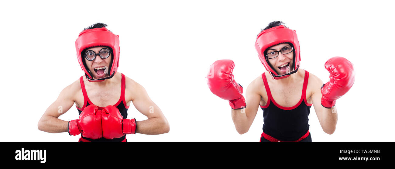 Funny boxer isolated on the white background Stock Photo - Alamy