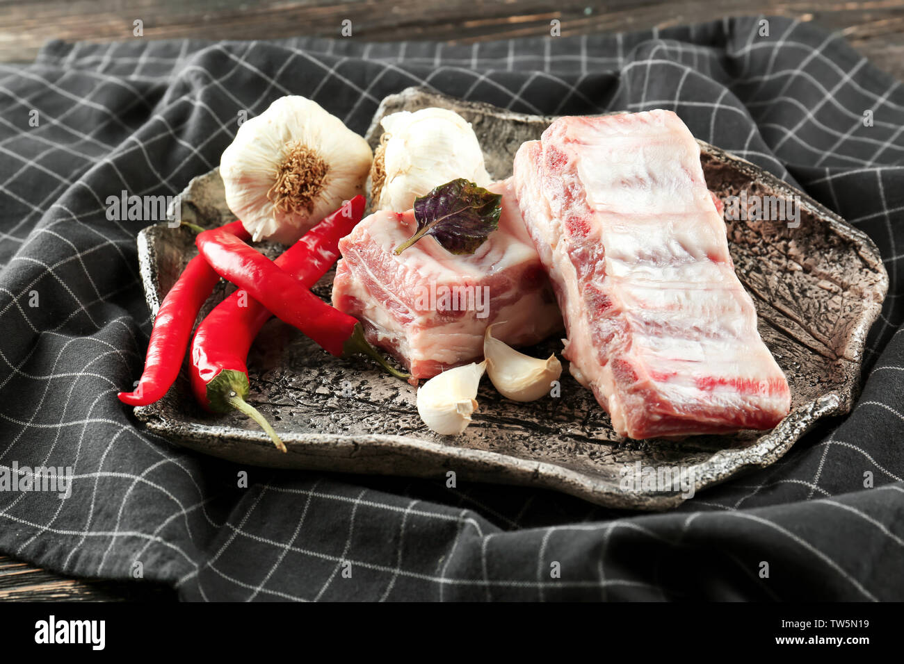 Ingredients pork ribs black hi-res stock photography and images - Alamy
