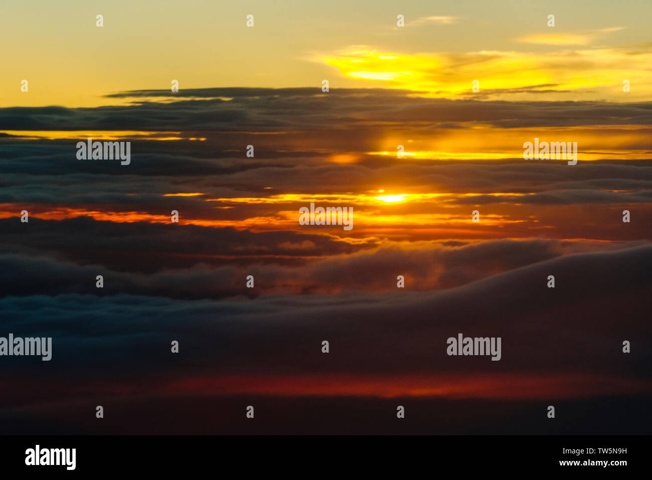 Aerial view of clouds at sunset, China Stock Photo - Alamy