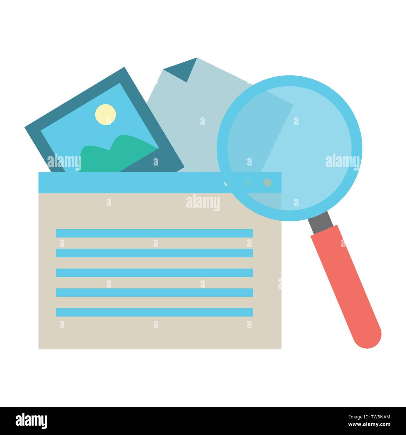 website picture magnifier white background Stock Vector Image & Art - Alamy