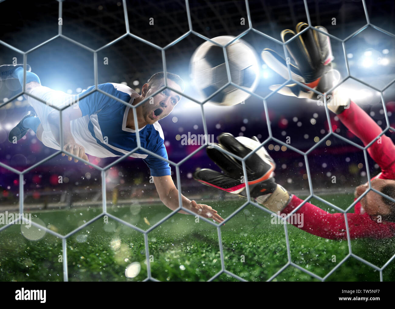 Football goal net keeper hi-res stock photography and images - Alamy