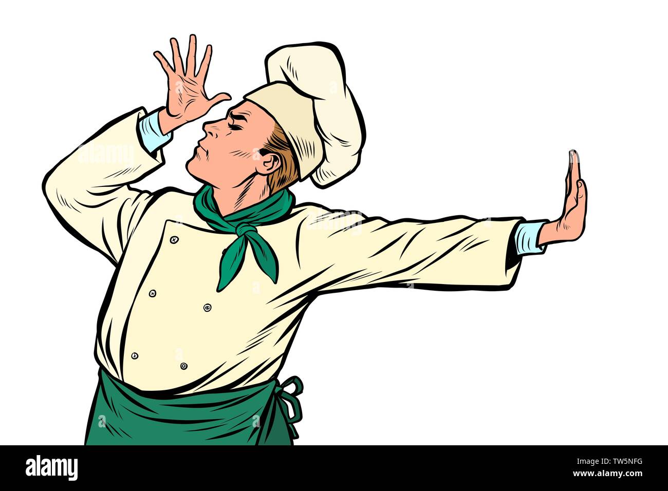 Stop gesture food Stock Vector Images - Alamy
