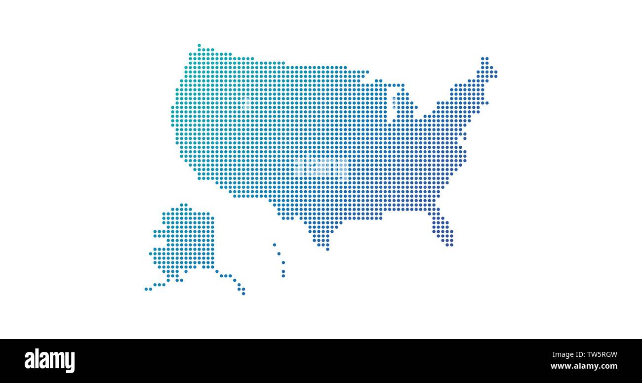 Dotted gradient USA map for backgrounds, brochures web. vector ...