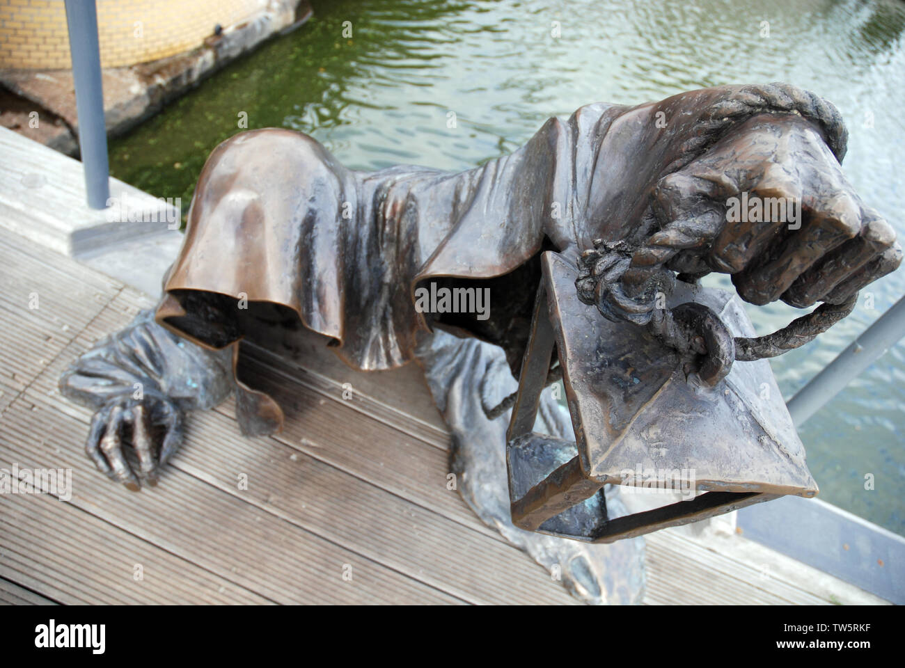 statue of creeping ghost in klaipeda, lithuania Stock Photo - Alamy
