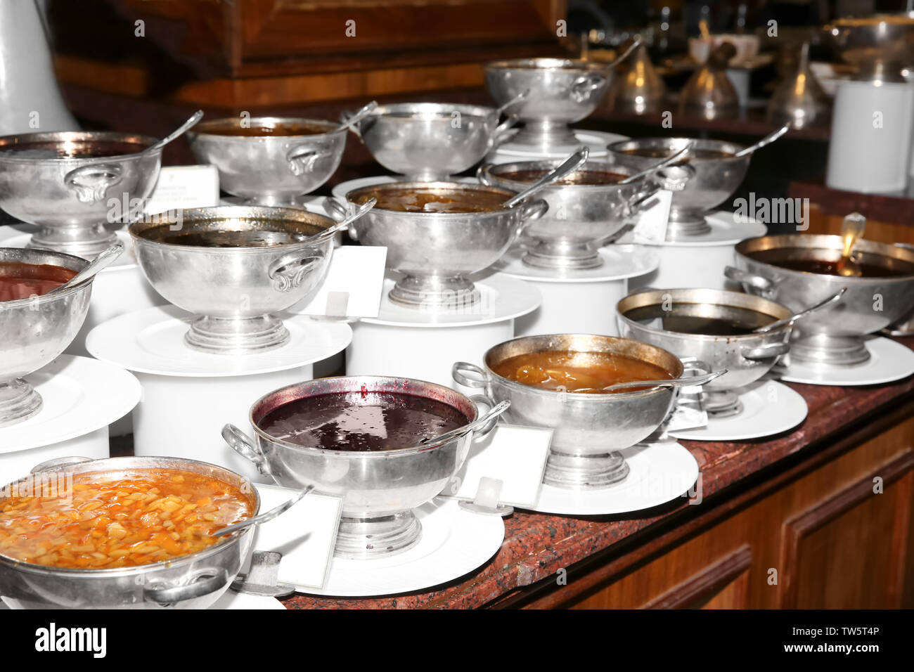 Jams in bowls hi-res stock photography and images - Alamy