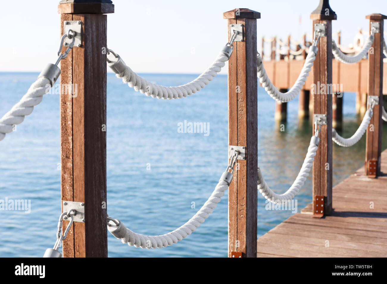 Resort rope fence hi-res stock photography and images - Alamy