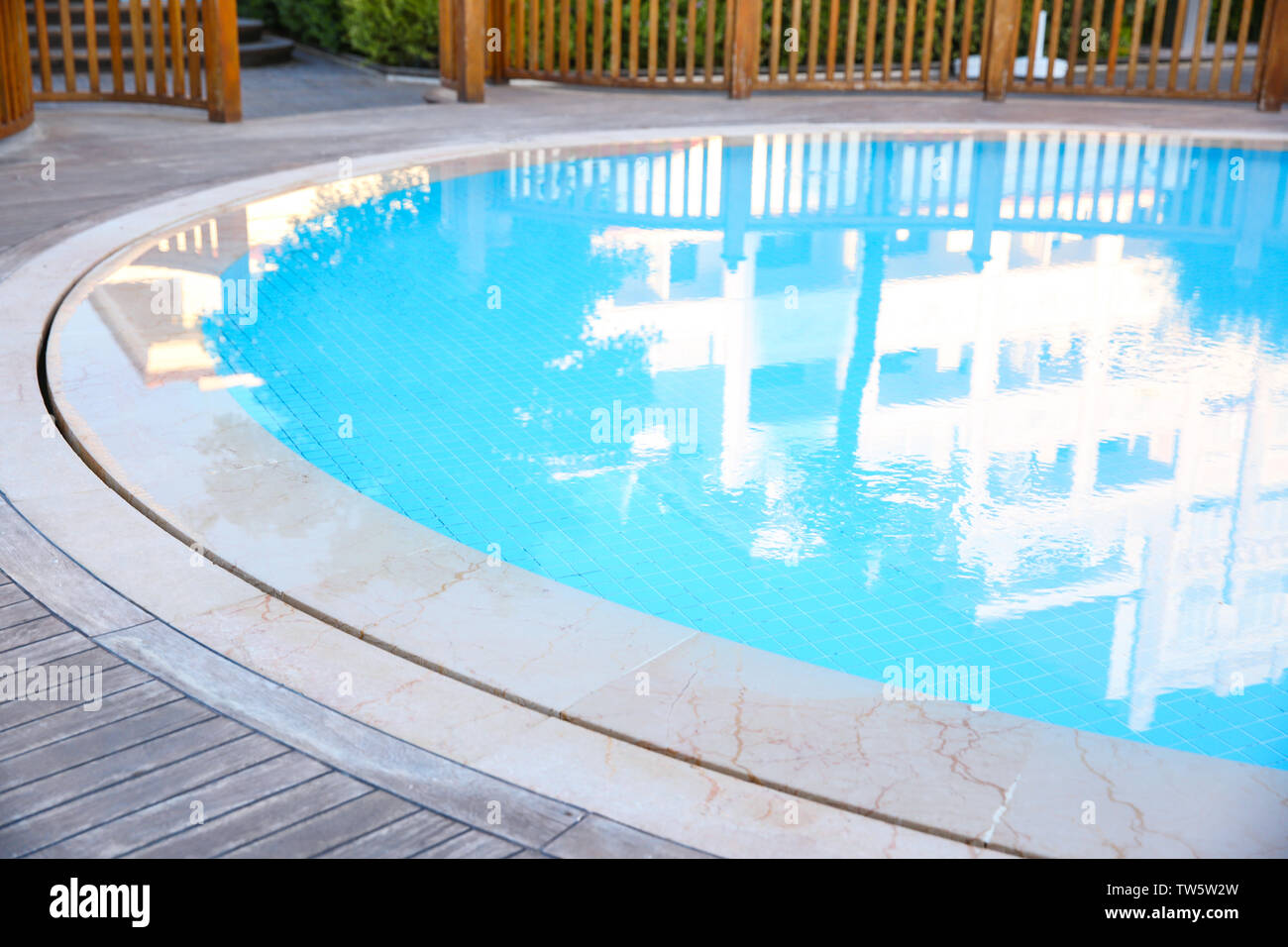 Modern swimming pool in luxury hotel Stock Photo - Alamy