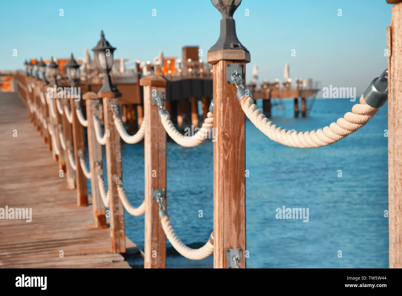 Resort rope fence hi-res stock photography and images - Alamy