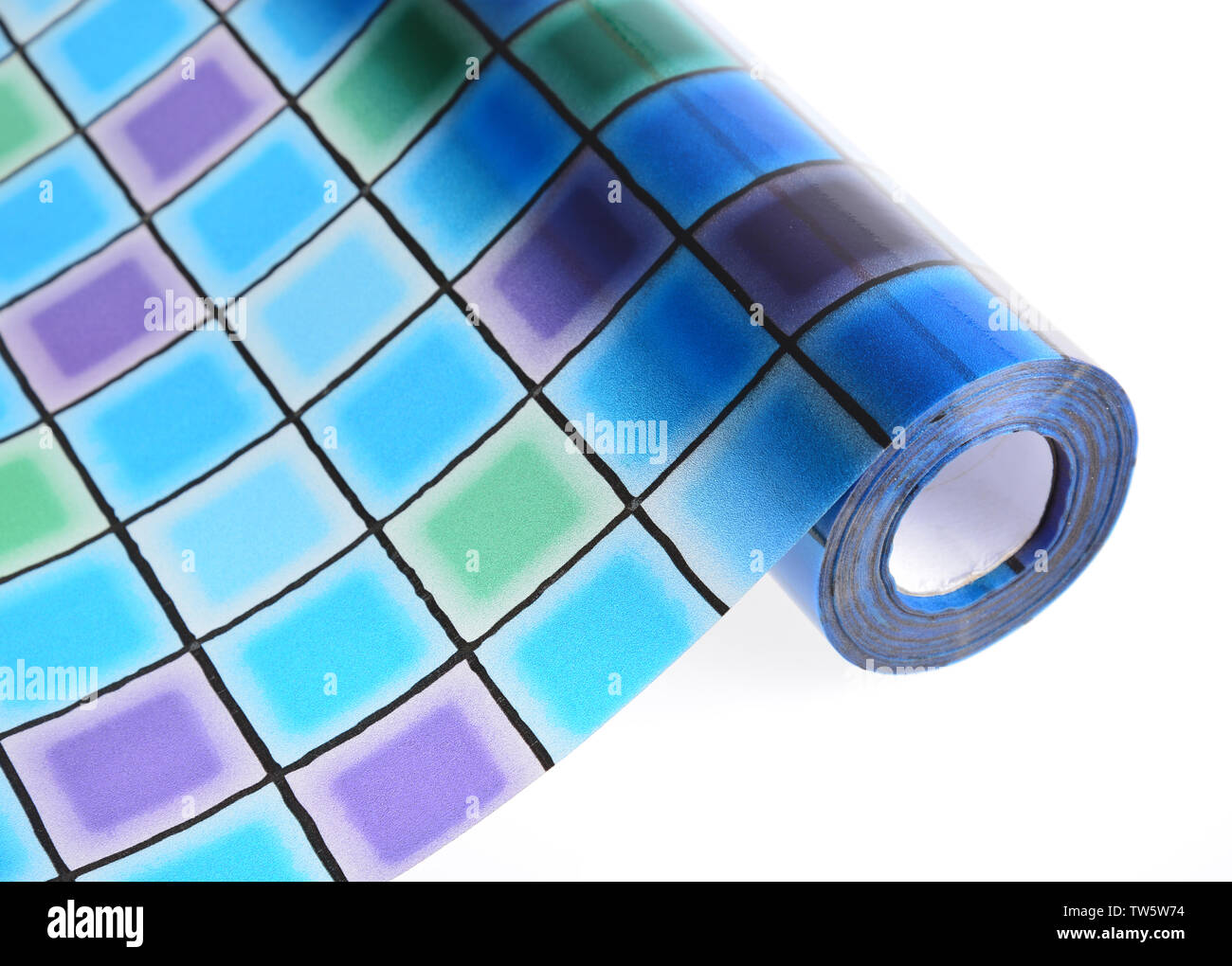 Color plaid pattern glass film coil Stock Photo - Alamy