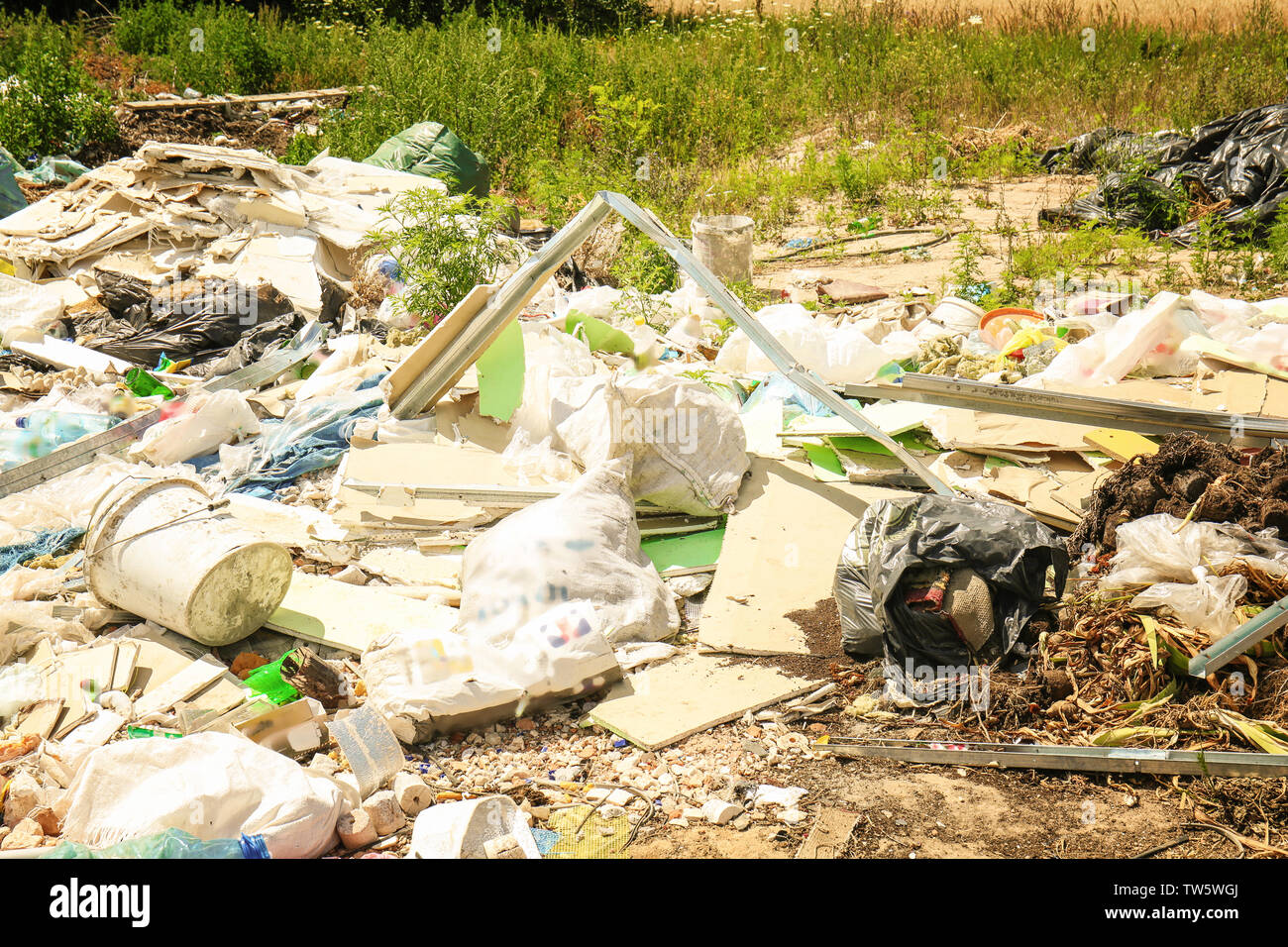Garbage and wastes at spontaneous dump Stock Photo - Alamy