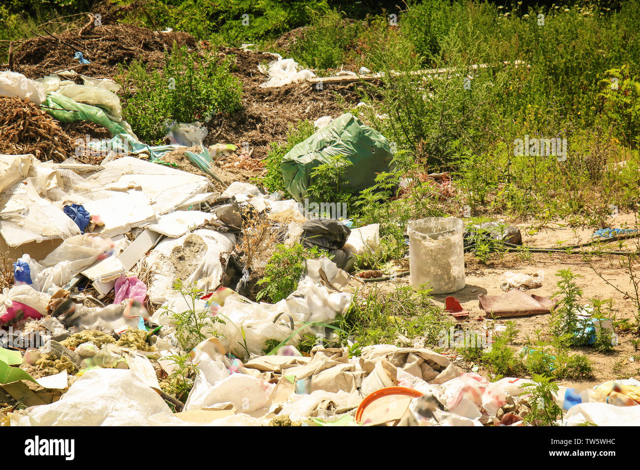 Garbage and wastes at spontaneous dump Stock Photo - Alamy