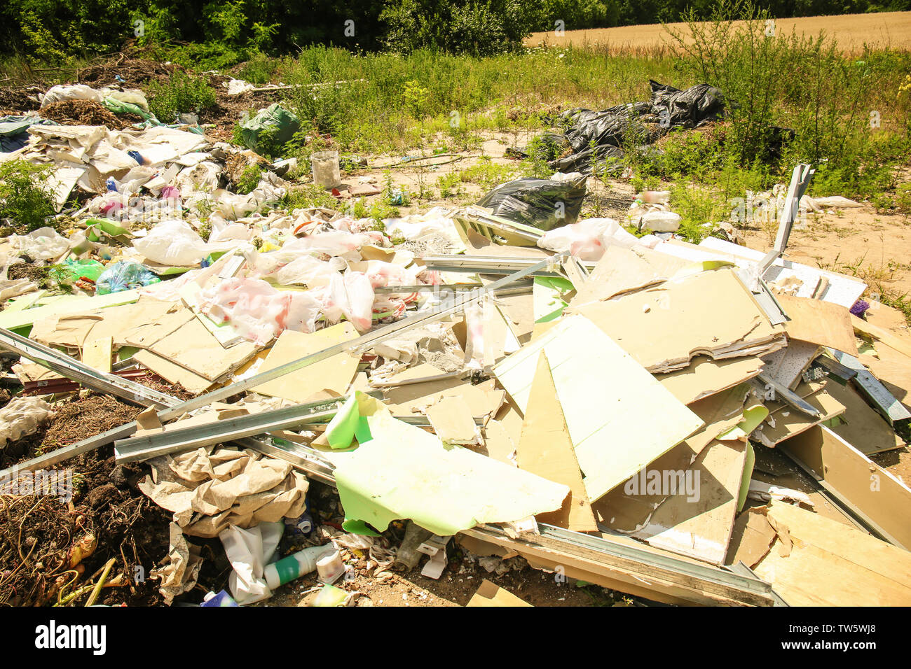 Garbage and wastes at spontaneous dump Stock Photo - Alamy