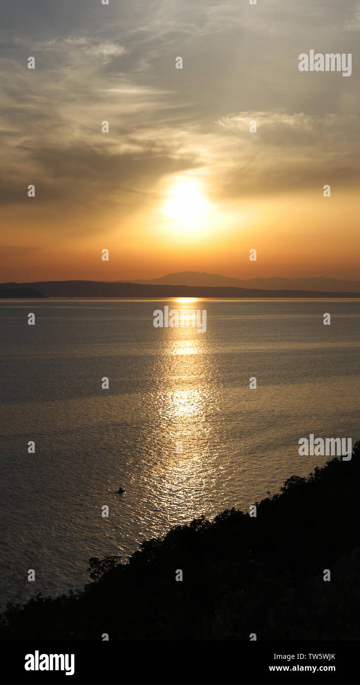Magic marina sunset for vertical 16x9 screen, matte colors for you to ...