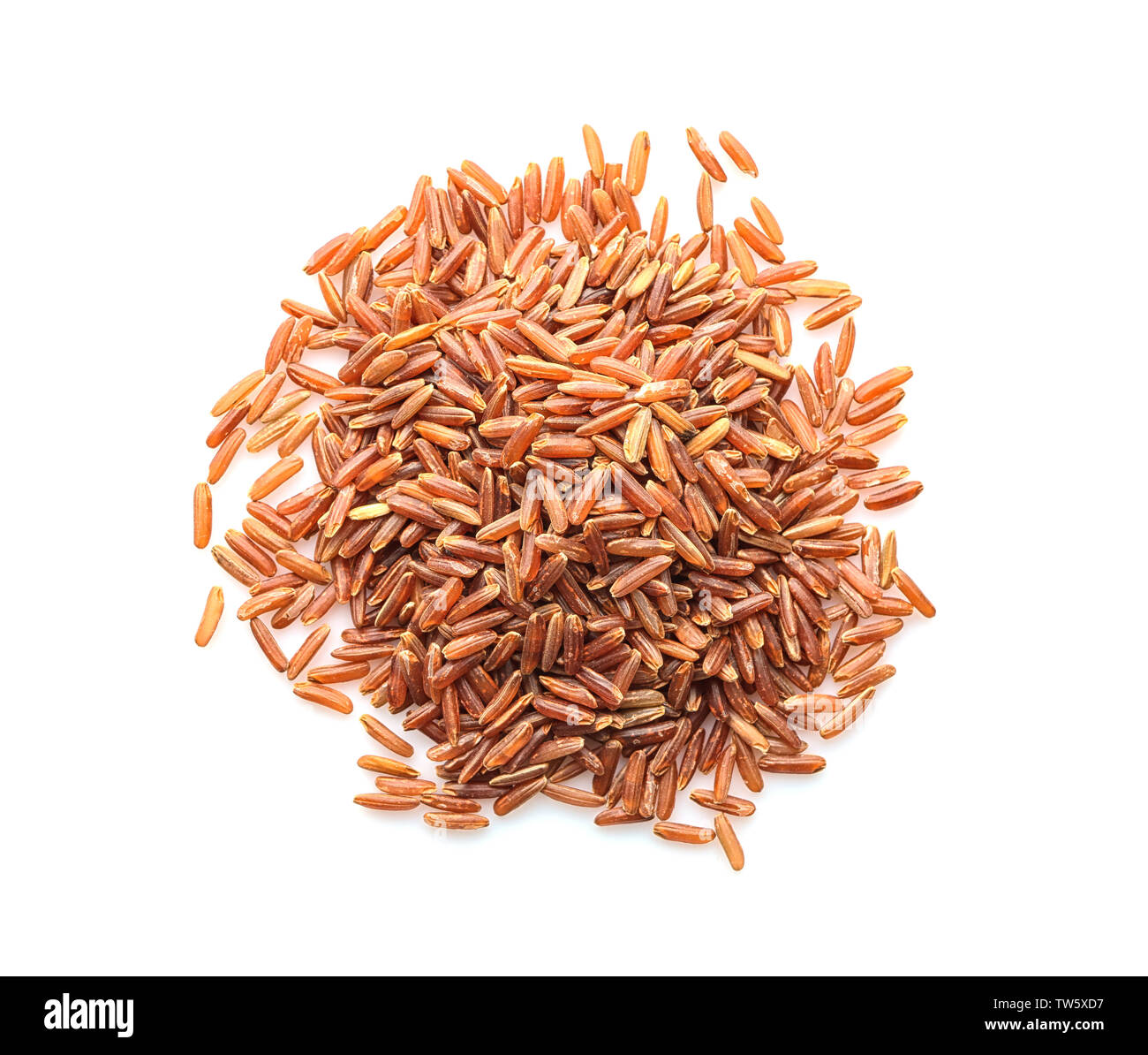 Pile of red rice on white background Stock Photo - Alamy
