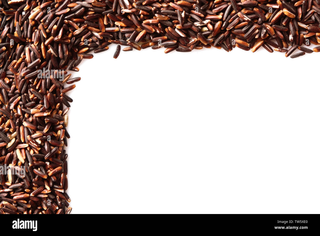 Black rice on white background Stock Photo - Alamy