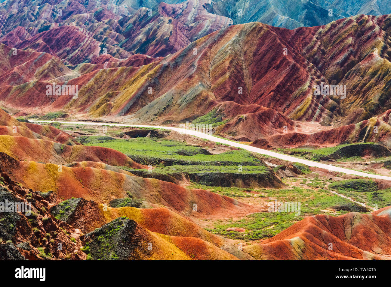 Colorful mountains in Zhangye National Geopark, Zhangye, Gansu Province ...