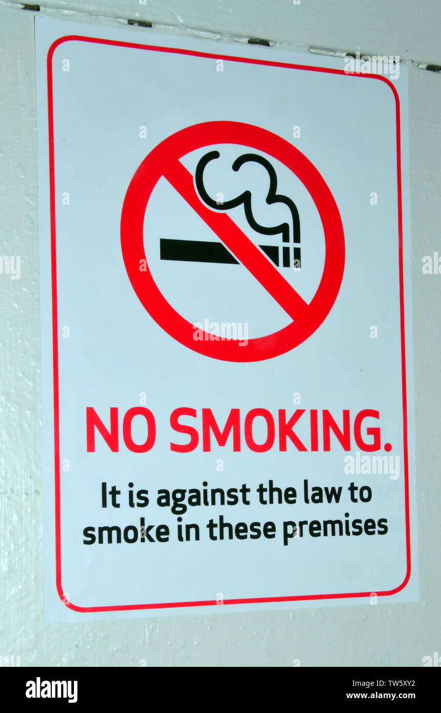 No smoking sign It is against the law to smoke in these premises ... No smoking sign It is against the law to smoke in these premises ...