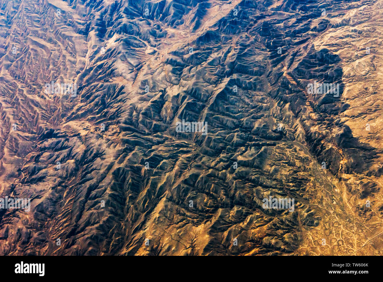 Aerial view of Mt. Tianshan (Heavenly Mountain), Xinjiang Province ...