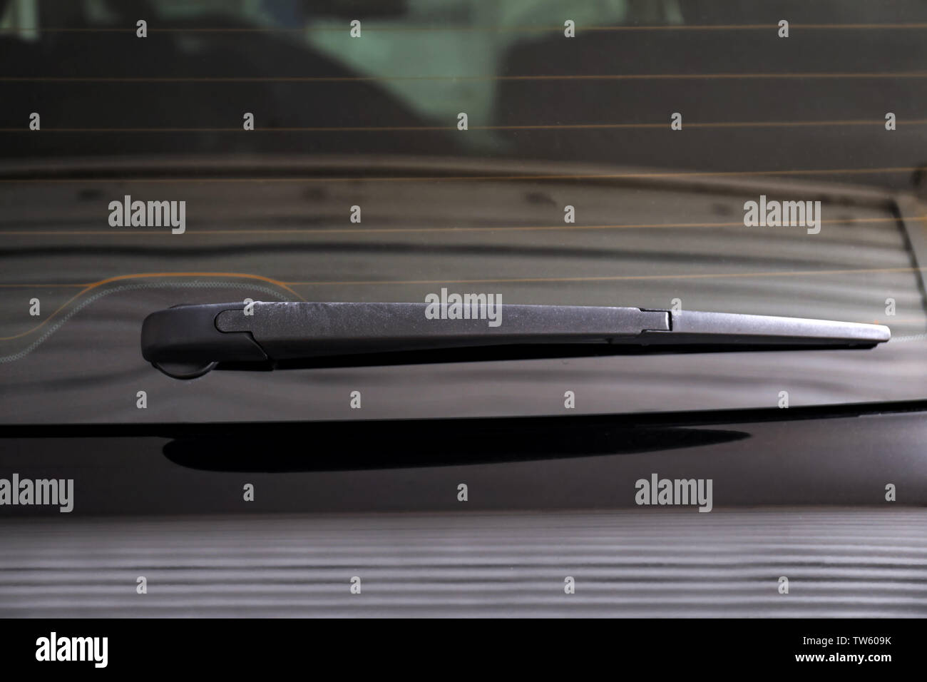 Wiper on car rear window, closeup Stock Photo - Alamy