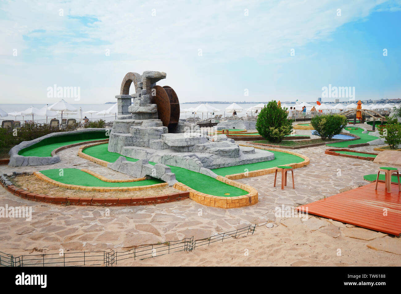 Miniature golf course at tropical resort Stock Photo - Alamy