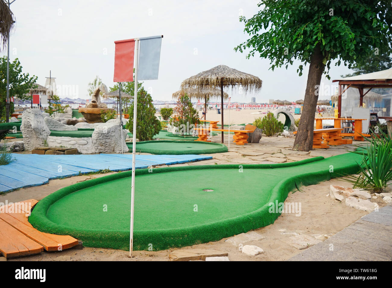 Miniature golf course at tropical resort Stock Photo - Alamy