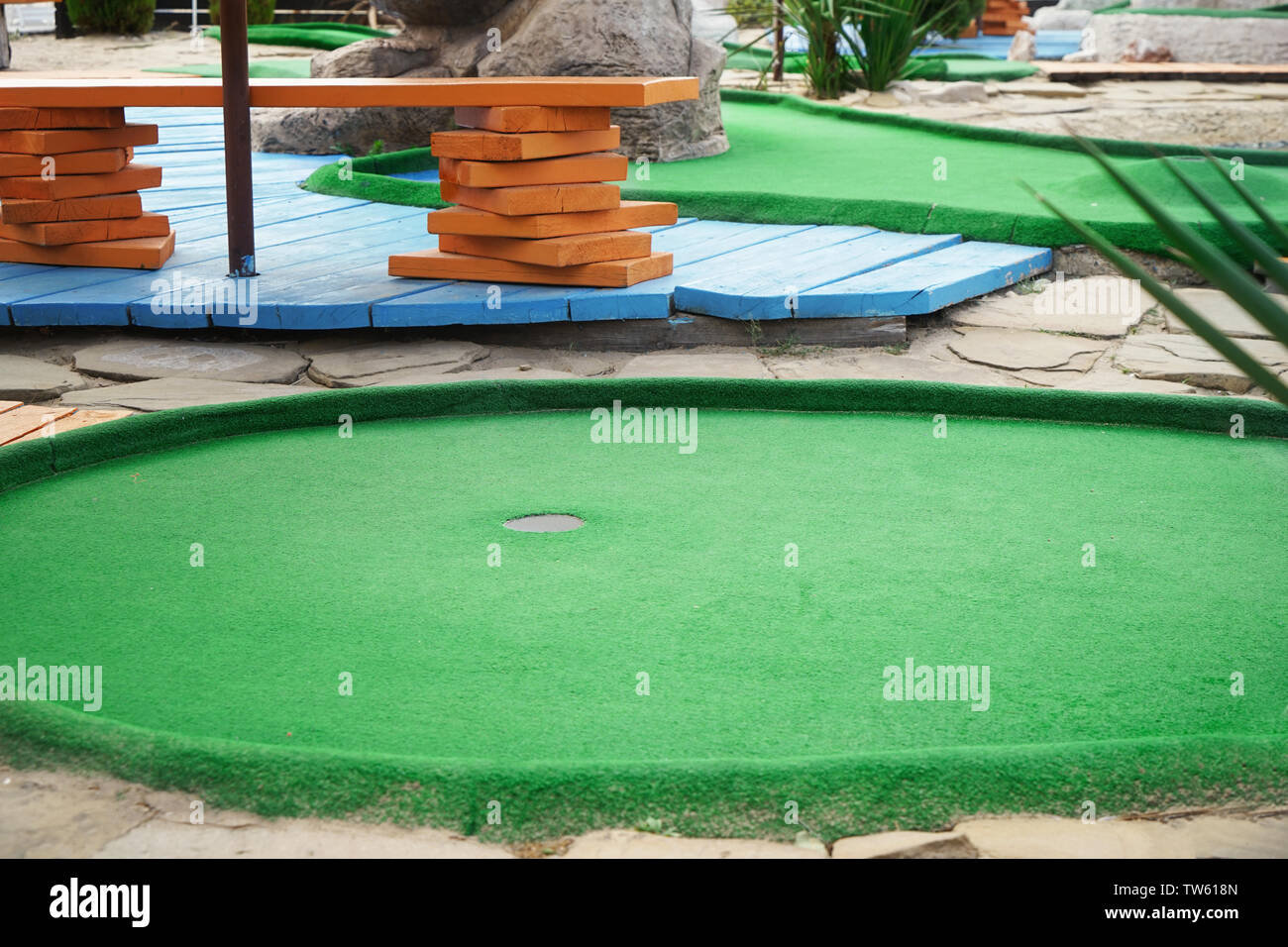 Miniature golf course at tropical resort Stock Photo - Alamy