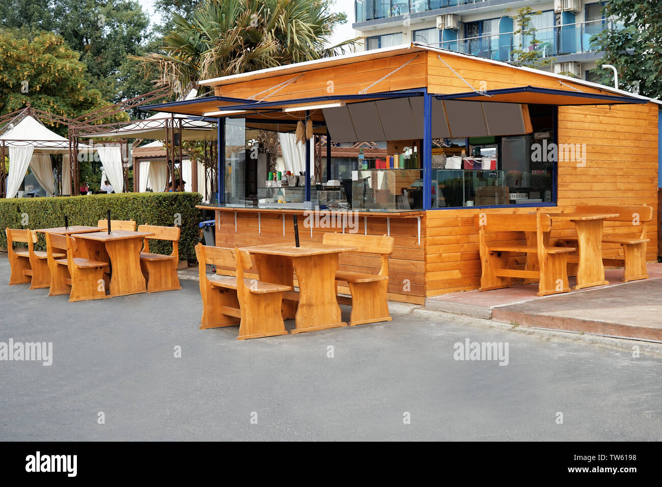 View of fast food restaurant at resort Stock Photo - Alamy