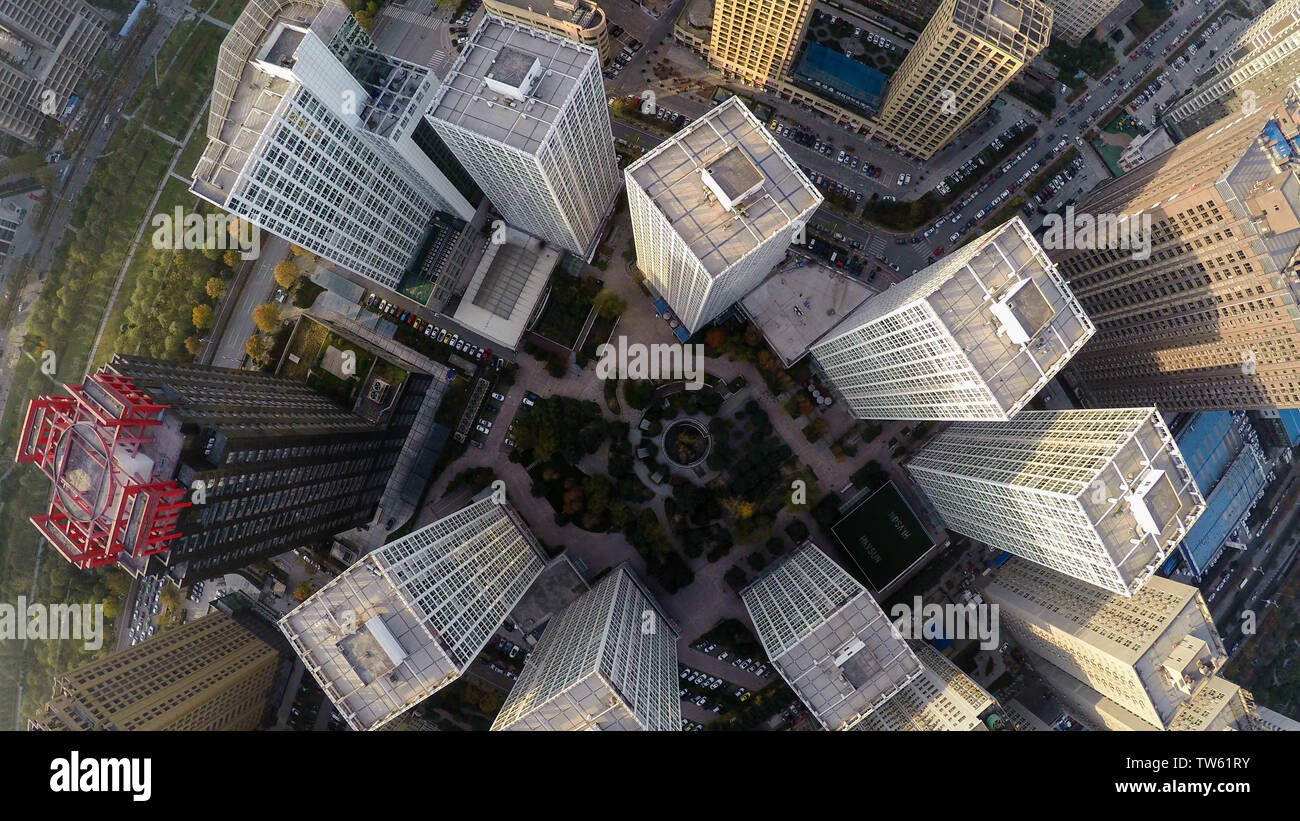 Aerial shooting city buildings Stock Photo - Alamy