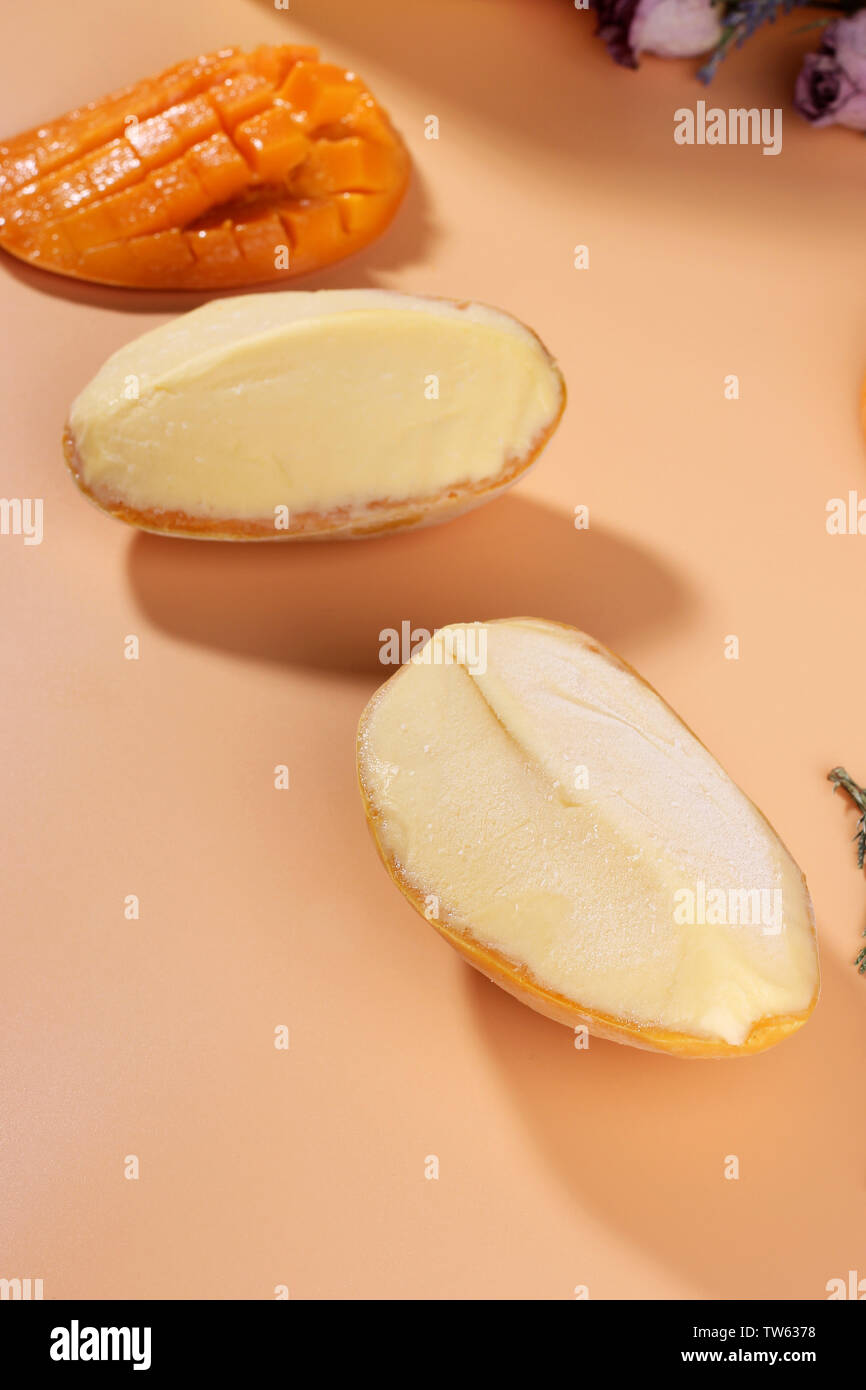 Mango fruit ice cream Stock Photo - Alamy